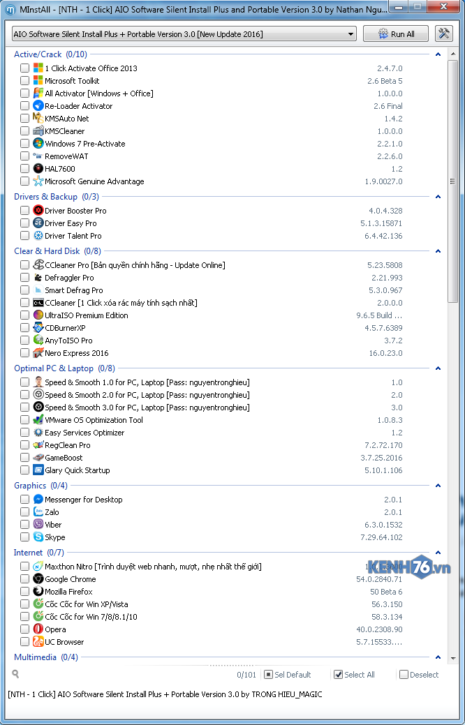 AIO Software Ver.4 - Bộ phần mềm cần thiết cho máy tính trên win ...